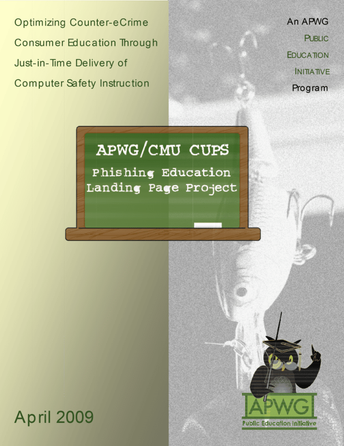 APWG eCRIME / APWG Applied Research | APWG CMU Phishing Education ...
